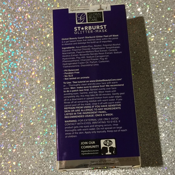 Global Beauty Care | Makeup | Starburst Glitter Face Mask | Poshmark